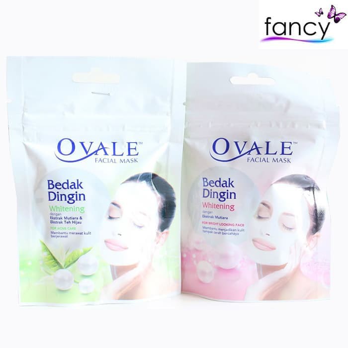 Jual Ovale Facial Mask Bedak Dingin Whitening Ekstrak Mutiara | Shopee Indonesia