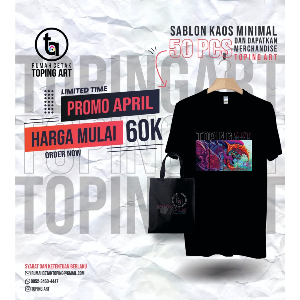 Jual Promo April Sablon Kaos Custom Sablon DTF Dan Plastisol Satuan dan ...