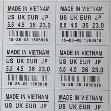 Jual Perlengkapan Sepatu Label Size Sticker Sepatu dan Tag, Sertifikat ...