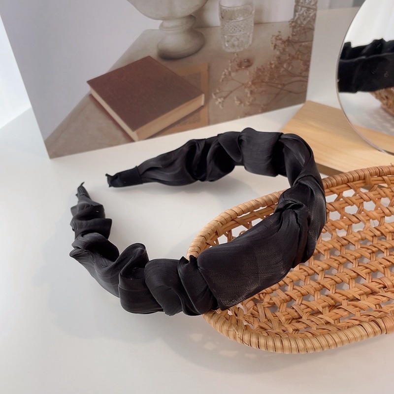 Jual SCRUNCHIE SATIN SILK SHELL TEXTURE PLEATED HEADBAND SOFT SOLID ONE ...