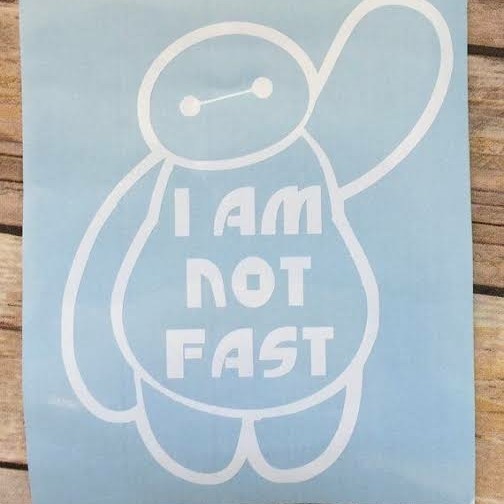 Jual sticker baymax i am not fast outline stiker kaca cutting sticker ...