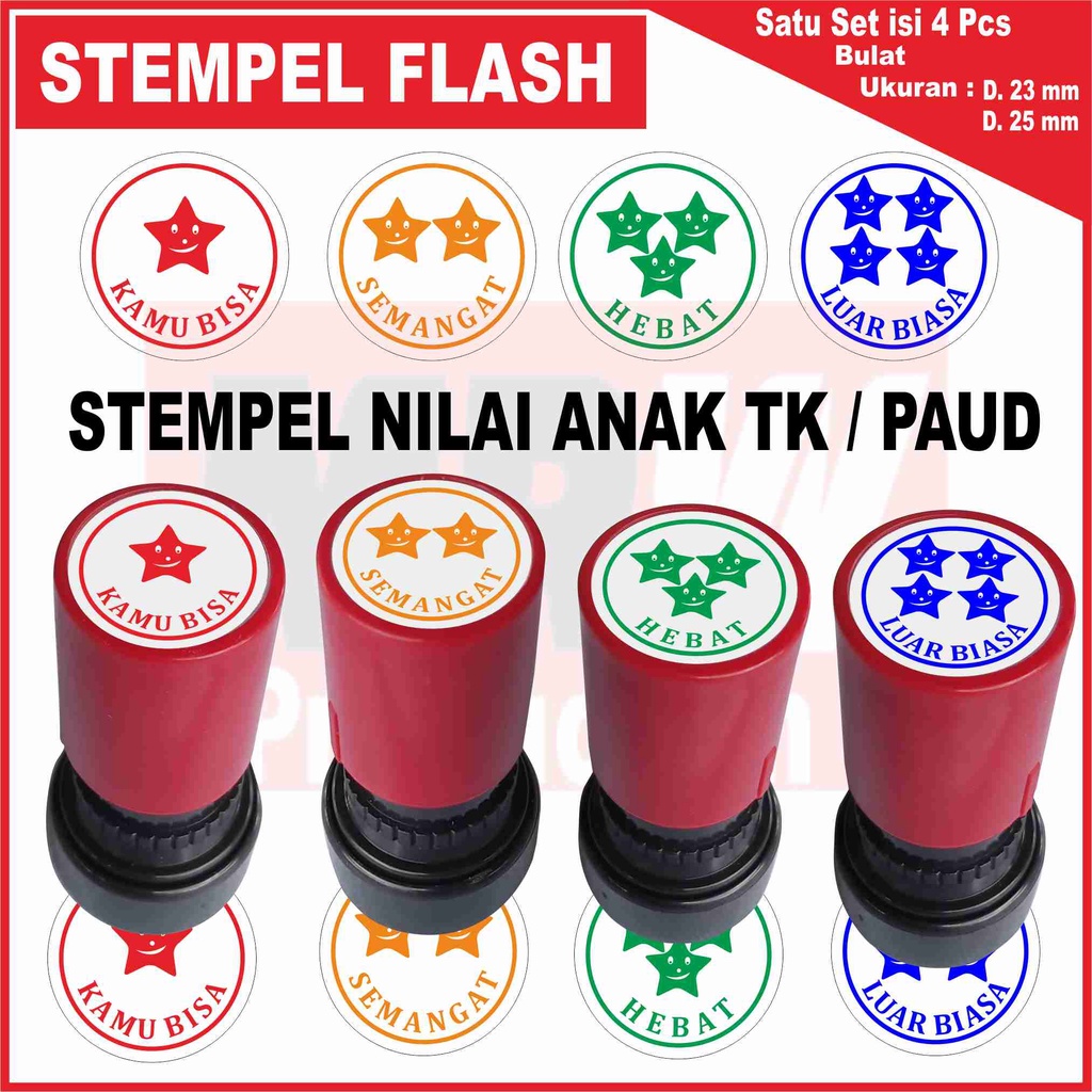 Jual Stempel Flash Warna Otomatis Nilai TK PAUD | Shopee Indonesia