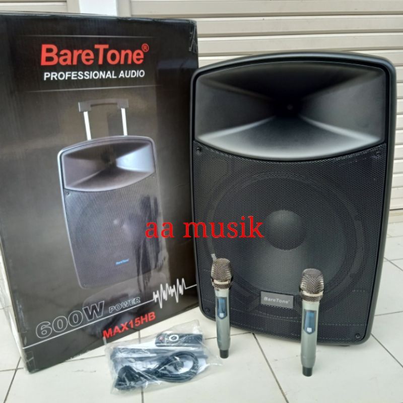 Jual SPEAKER PORTABEL BARETONE MAX15HB 2 MIC PEGANG WIRELESS BLUETOOTH ...