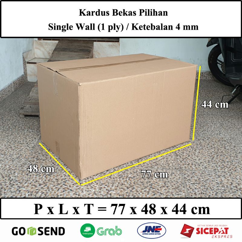 Jual Kardus Bekas Pilihan / Ukuran Besar / Ukuran PxLxT = 77 x 48 x 44 ...