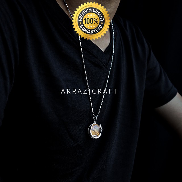 Jual Kalung Liontin Pria Wanita Batu Akik Tiger Eye Mata Mata Harimau ...