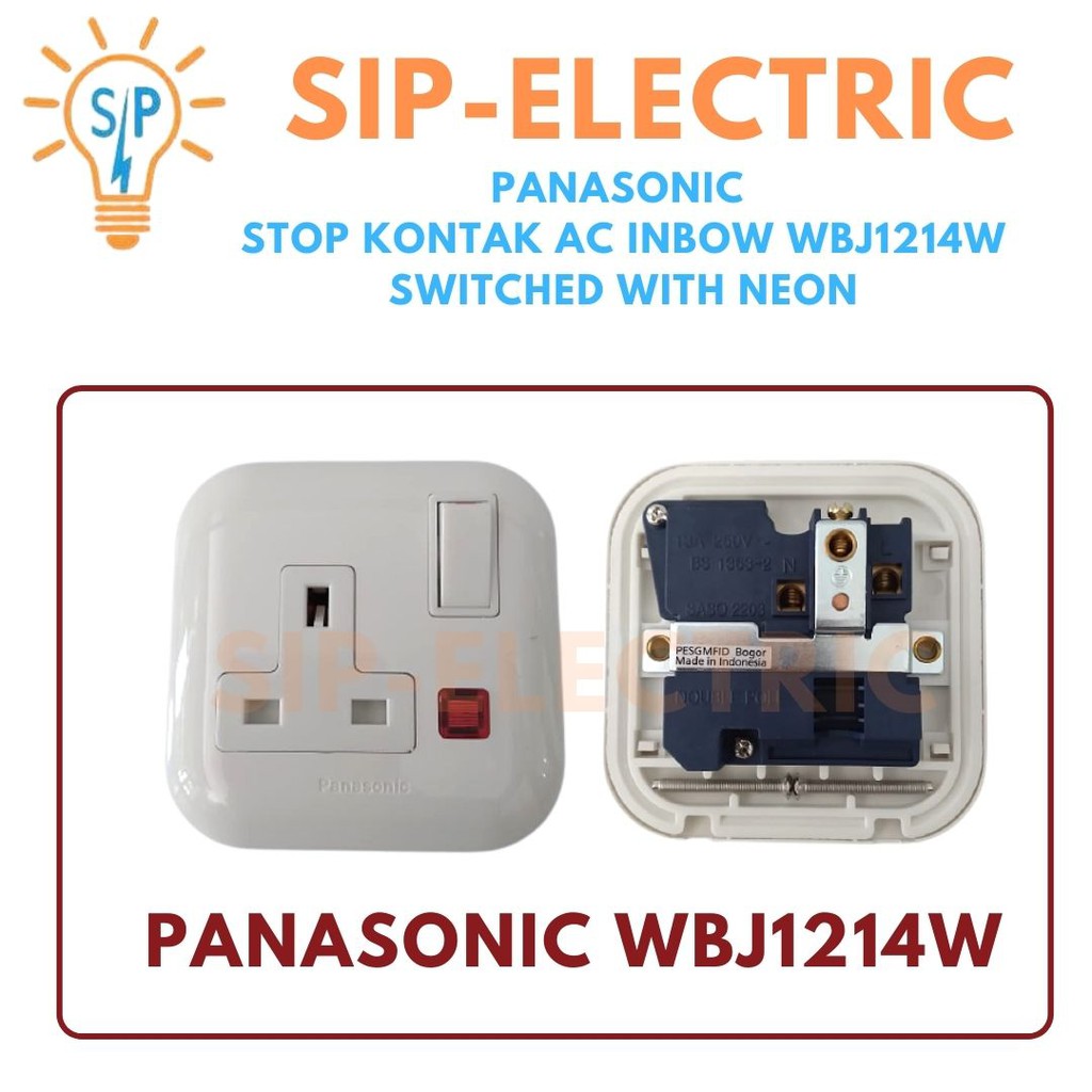 Jual Panasonic Stop Kontak Ac Inbow Wbj1214W Switched With Neon 13A ...