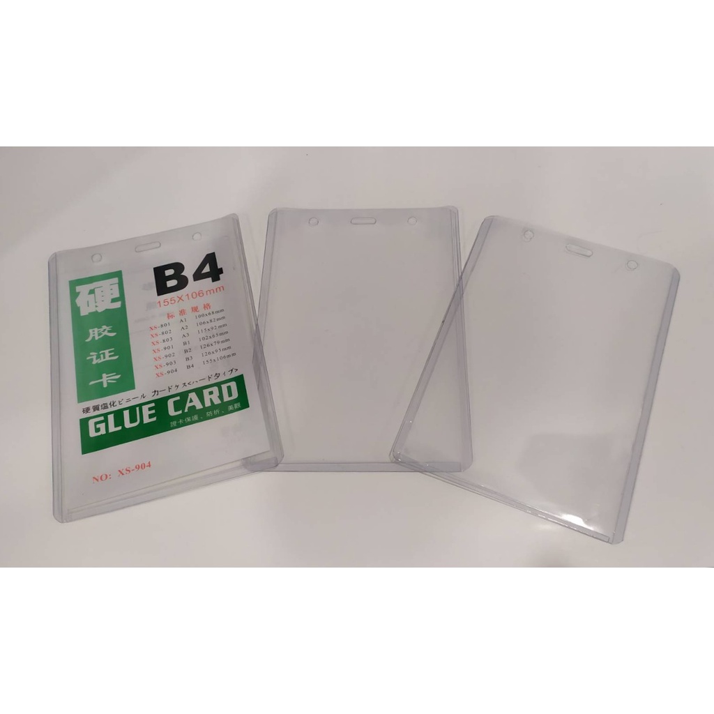 Jual Name Tag Plastik / Tempat ID Card Kartu Nama Super Clear - Glue Card B4 | Shopee Indonesia
