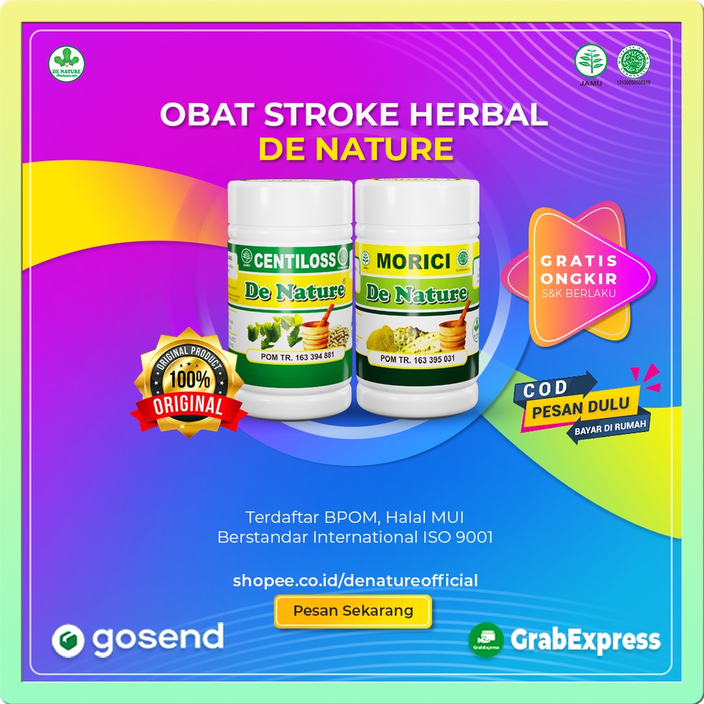 Jual Obat Stroke Herbal De Nature Kapsul Centiloss dan Morici Garansi ...