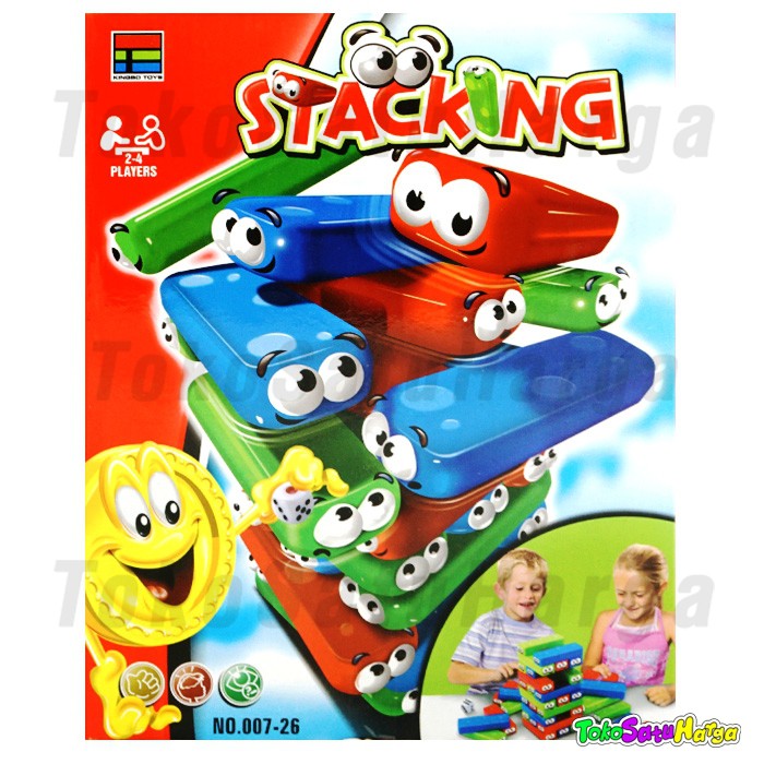 Jual Mainan Edukasi Stacking Mata Susun Blok / Family Game Mirip Uno ...