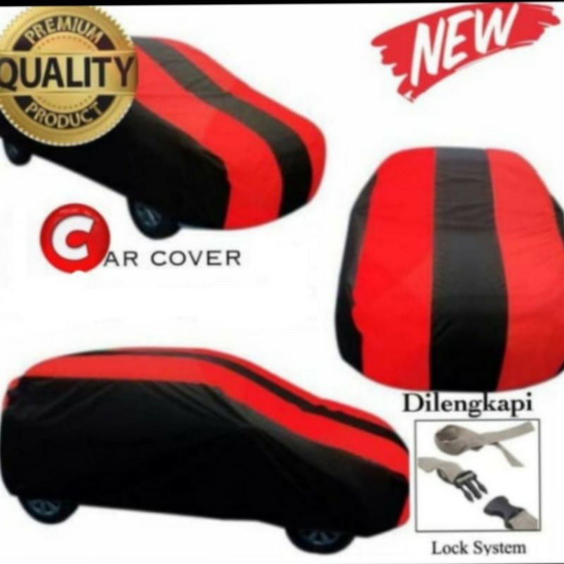 Jual sarung mobil/selimut mobil/body cover hitam merah mobil civic-all ...
