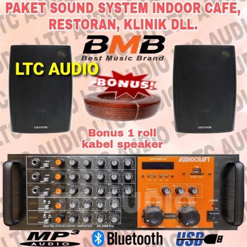 Jual PAKET SOUND SYSTEM INDOOR CAFE / RESTO / AULA BMB 2 SPEAKER (BEST 1) | Shopee Indonesia