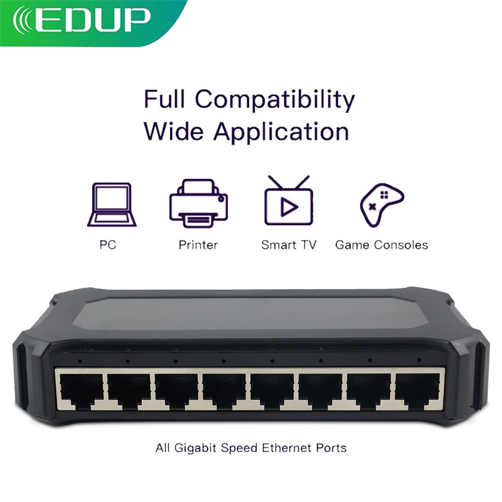 Jual PREORDER EDUP 8 Ports10/100/1000Mbps Gigabit Ethernet Switch LAN Hub Smart Switcher Build ...
