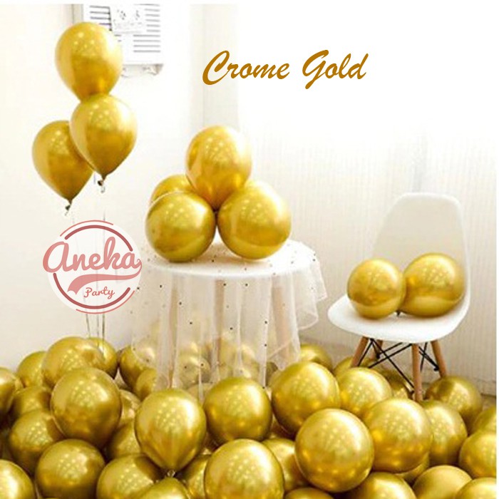 Jual Balon Chrome Gold / Balon Metalik Chrome Ballon Latex Metalic ...