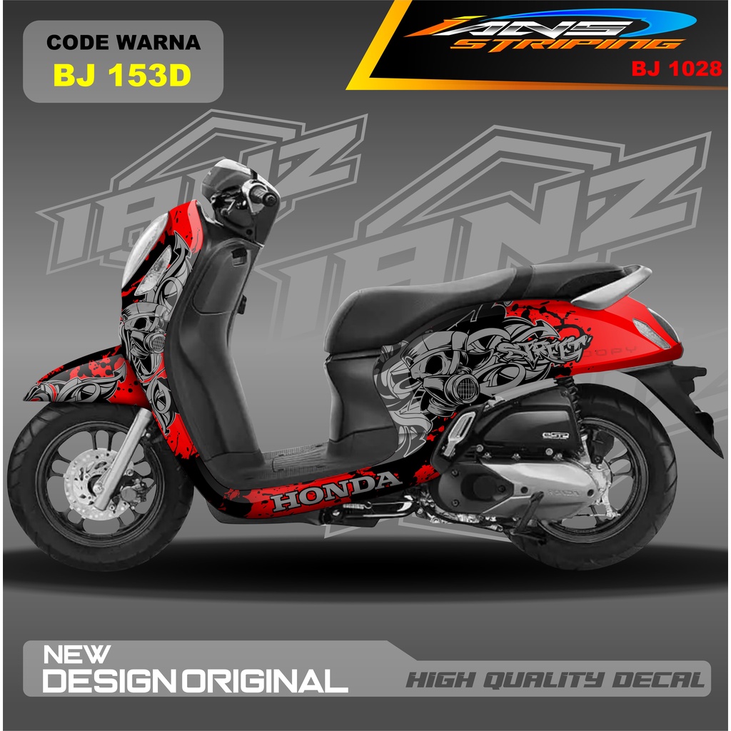 Jual DECAL STICKER SCOOPY FULL BLOK MOTOR / STICKER DECAL HONDA SCOOPY FULL BODY / STICKER ...