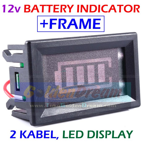 Jual With Frame : 12v Battery Indicator Meter Progress Bar Baterai Aki Accu | Shopee Indonesia