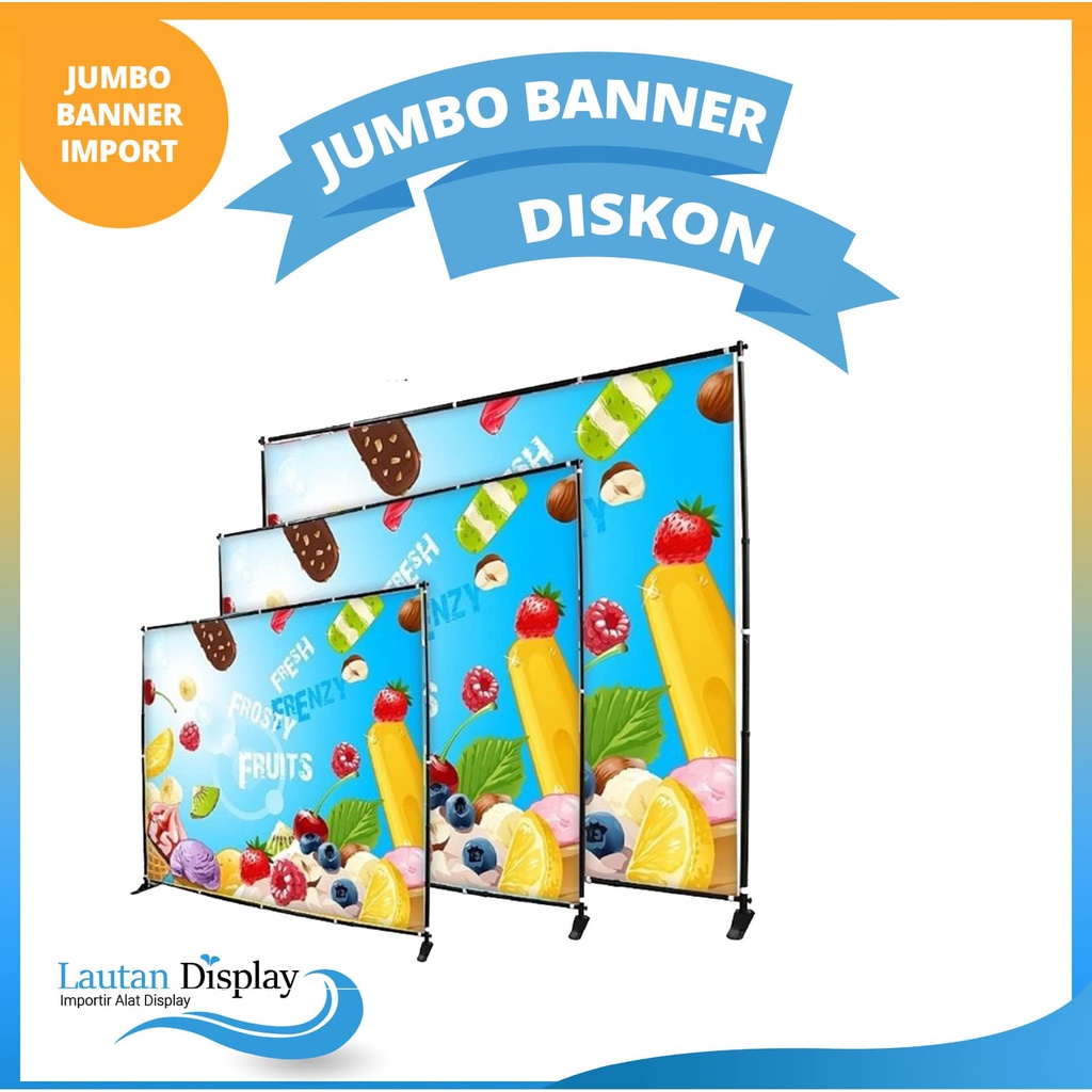 Jual Jumbo Banner Stand Banner Backwall Ukuran 3 x 2,4 Meter Stand ...
