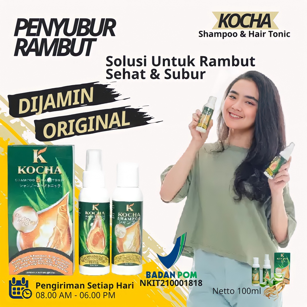 Jual Kocha Shampoo anti Ketombe & Hair Tonic Penyubur rambut, Paket H Sampo Kocha Paket Hemat ...