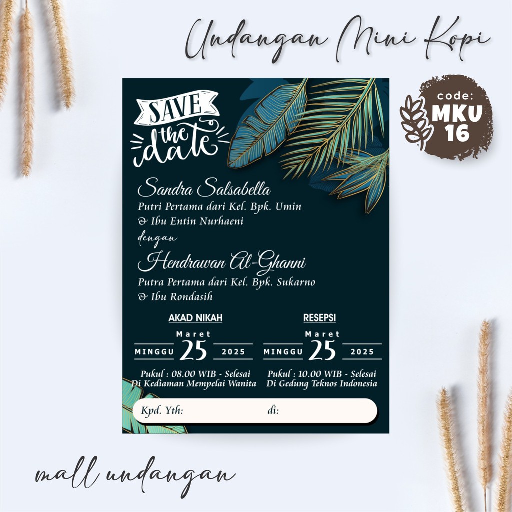 Jual UNDANGAN MINI KOPI - UNDANGAN MINIMALIS UNIK MURAH | Shopee Indonesia