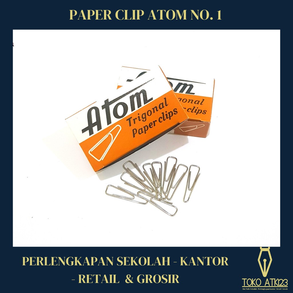 Jual Paper Clip / Trigonal Clip Merk Atom No. 1 | Shopee Indonesia
