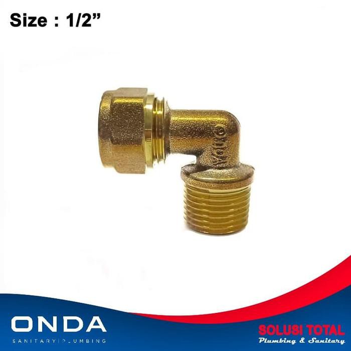 Jual Male Elbow ONDA 1/2" KDL Knee Drat luar air panas Fitting kuningan | Shopee Indonesia