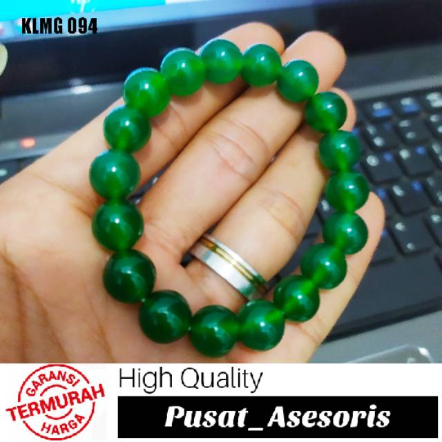 Jual Original Stone Gelang Batu Giok Taiwan Asli Giok Hijau Bulat 10 Mm ...