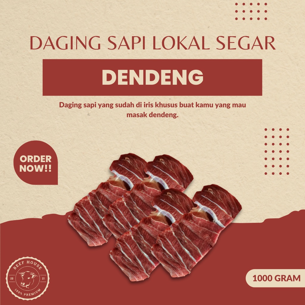 Jual Daging Dendeng Sapi Lokal Segar Fresh Premium 1000 Gram | Shopee ...