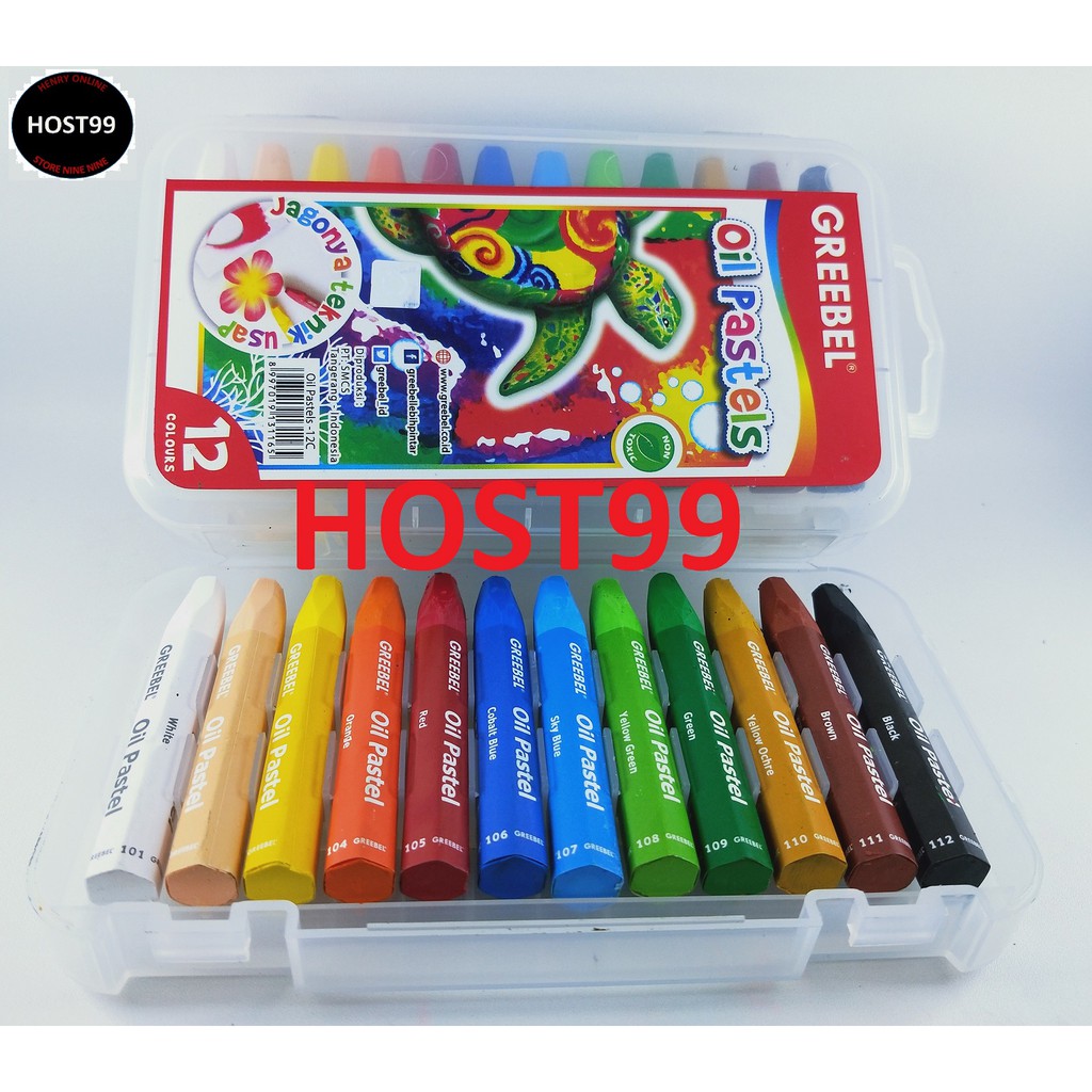 Jual KRAYON WARNA 12 WARNA GREBEL CRAYON OIL PASTELS 128 COLOR GREEBEL ...