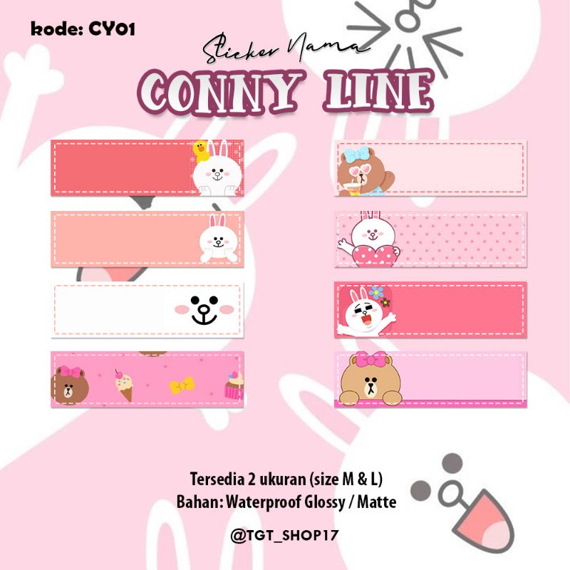 Jual Sticker label nama kartun conny brown benten boboiboy baymax bahan ...