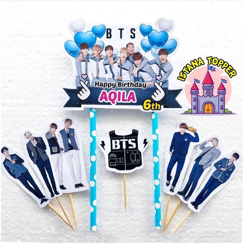 Jual Topper Cake STANDART / CUSTOM Tema Black Pink, BTS, ITZY, ATEEZZ ...