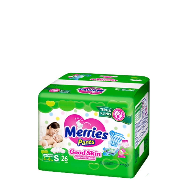 Jual Merries Good Skin Pants Popok Bayi NB-S (3- 8kg) Isi 26 Buah ...