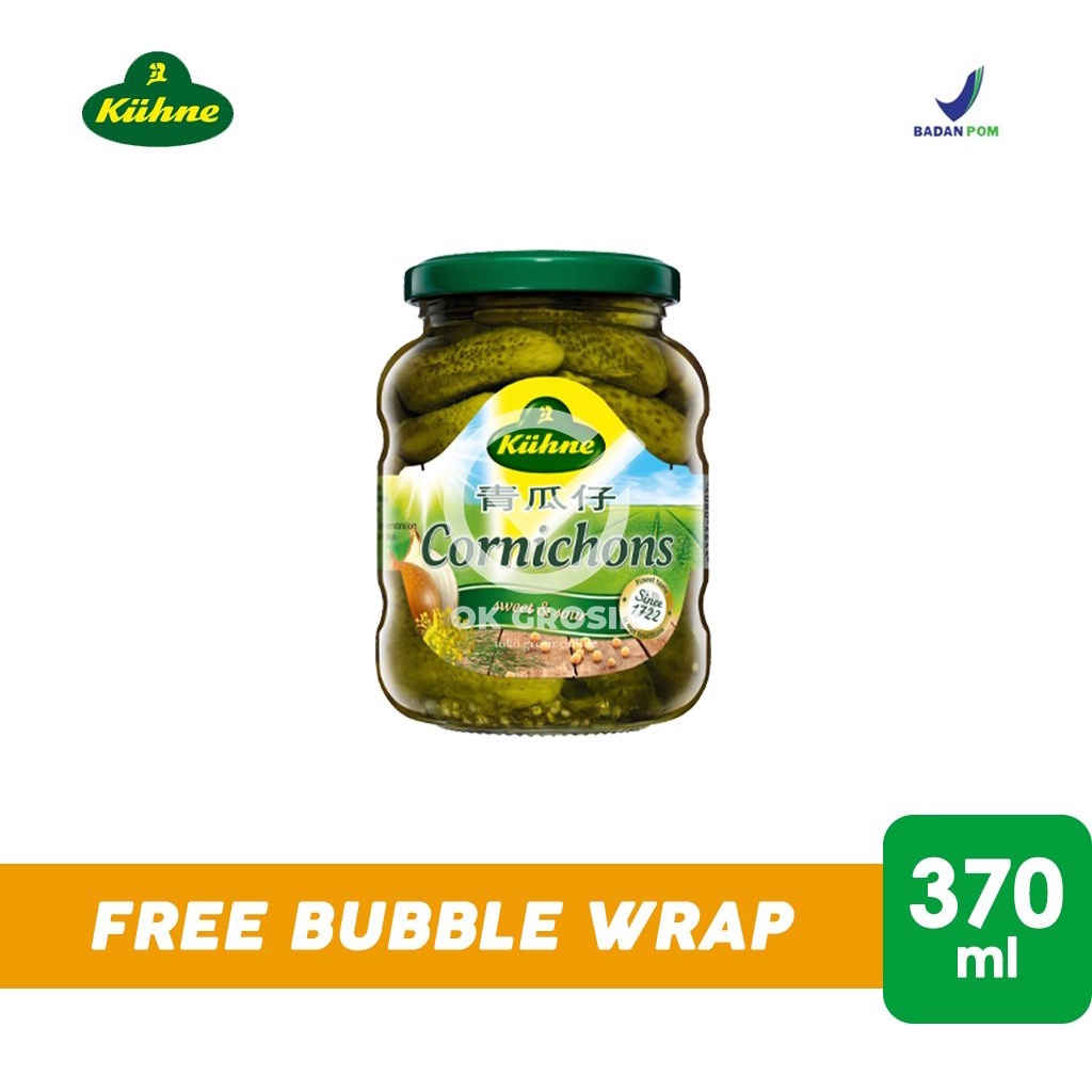 Jual Kuhne Cornichons / Pickle Gherkins Acar Timun (370ml) | Shopee ...