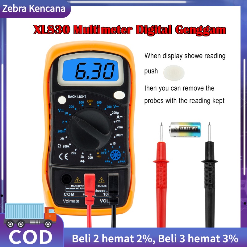 Jual XL830 Mini Digital Multimeter/ Handheld Digital Multimeter LCD ...