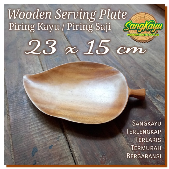 Jual Piring kayu bentuk daun02 Wooden plate serving plates piring saji ...