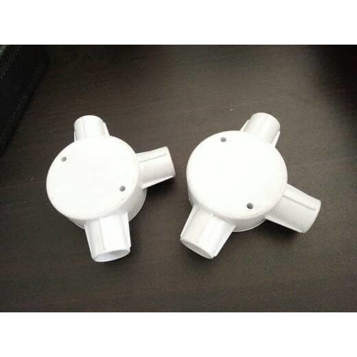 Jual T Dus Tdus TDos 20mm Dexta Putih 3 Cabang + Baut Grosir T-dus ...