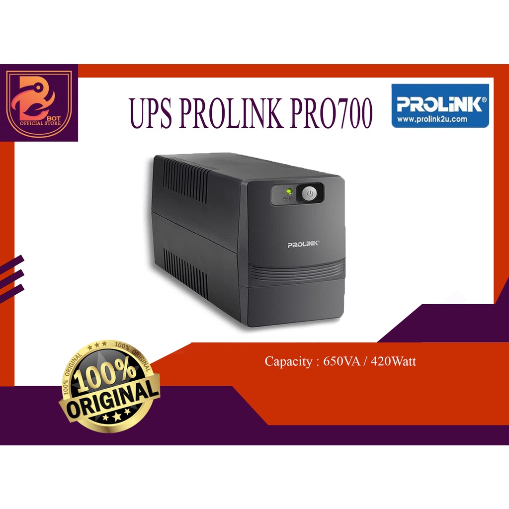Jual UNINTERRUPTIBLE POWER SUPPLY/UPS PROLINK PRO 700 ORIGINAL UPS ORIGINAL | UPS 650VA | UPS ...