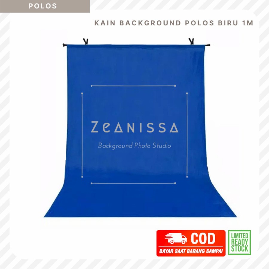 Jual Kain Background Backdrop latar layar pas Foto Studio polos biru ...
