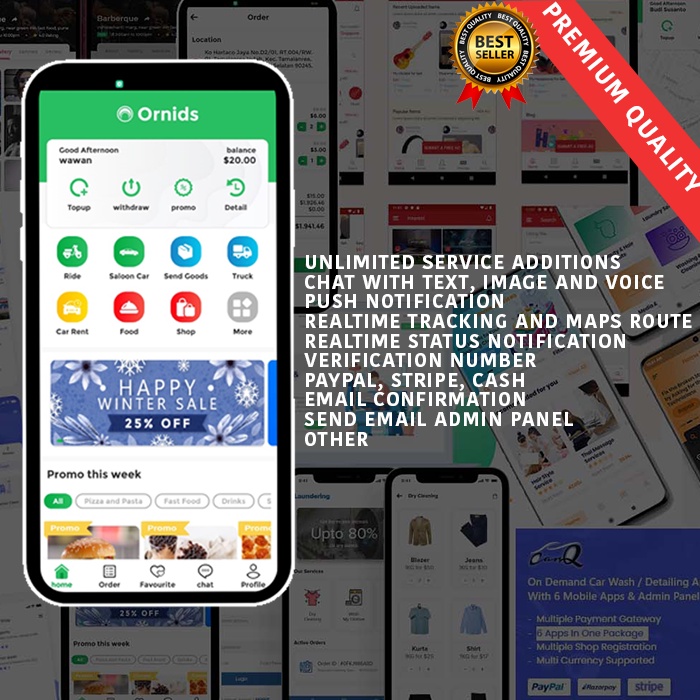 Jual Gojek Source Code include customer/driver/merchant dan admin panel ...