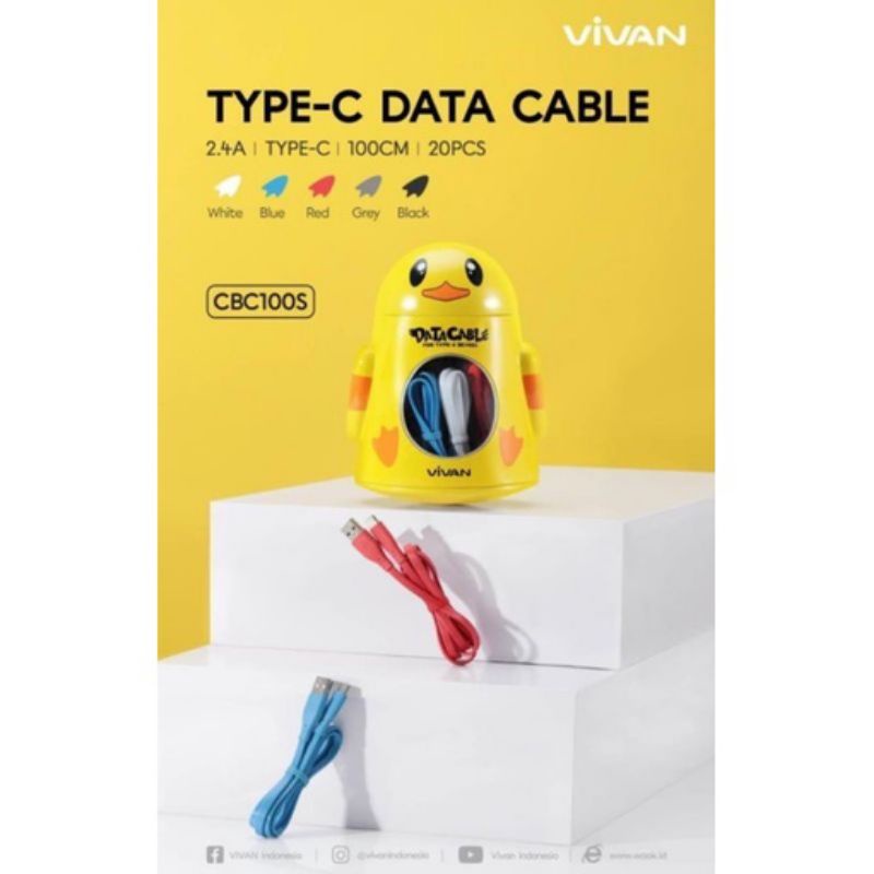 Jual Kabel Data Vivan Type C 2.4A Pcs CBC100 Kabel Charger Vivan Tipe C ...