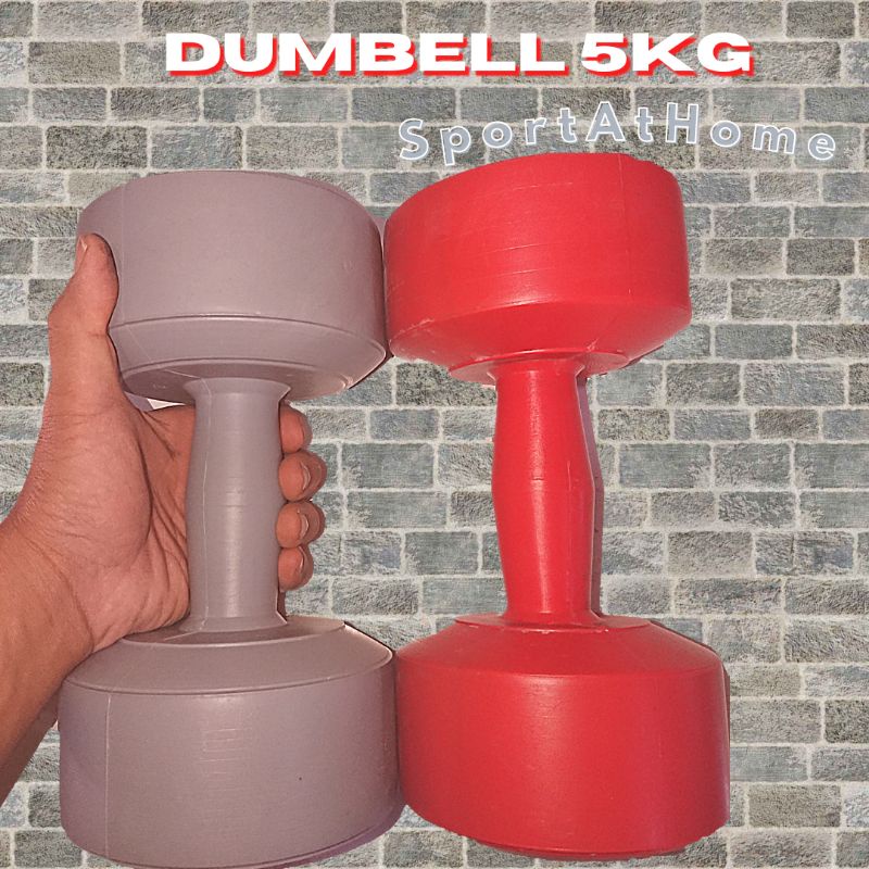 Jual Dumbell atau Barbel Plastik Ukuran 5kg Pemberat Tangan Gym Fitness ...