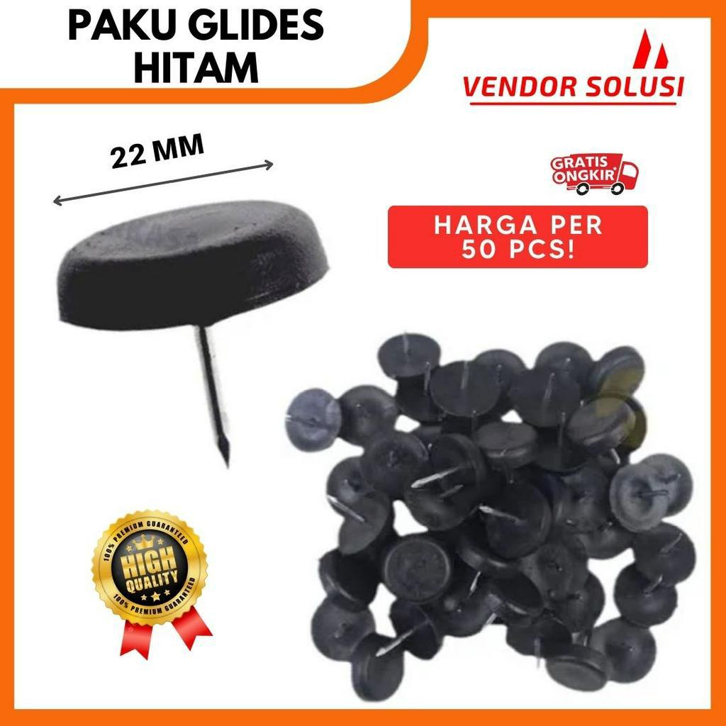 Jual (50 pcs) Paku Plastik Kaki Furniture Glides 22 Mm Hitam Kursi Lemari Paku Rotan | Shopee ...
