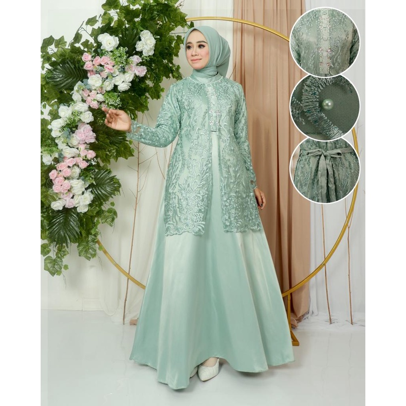 Jual GAMIS KONDANGAN NAUREN DRESS / GAMIS MAXI TILE SATIN VELVET / GAMIS PESTA TERBARU / GAMIS ...