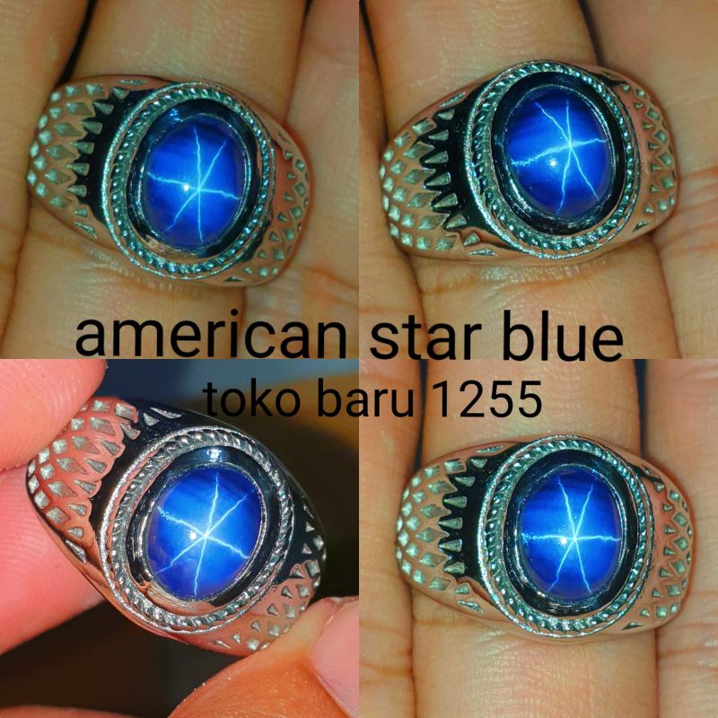 Jual BATU CINCIN AKIK AMERICAN BLUE STAR | Shopee Indonesia