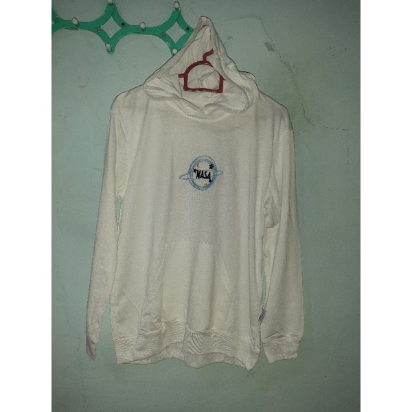 Jual sweater hodie topi nasa redi stok putih white | Shopee Indonesia