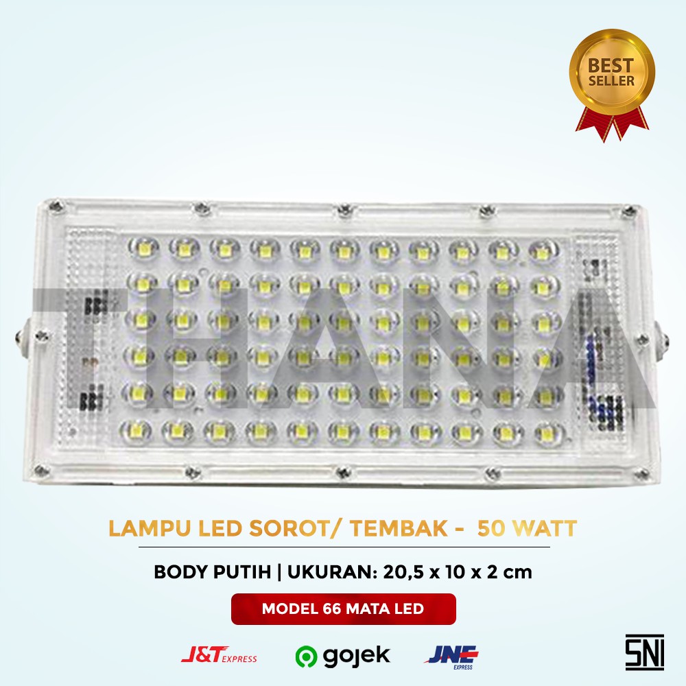 Jual lampu LED sorot tembak slim SMD 50w 50 watt 66 mata floodlight DOB ...