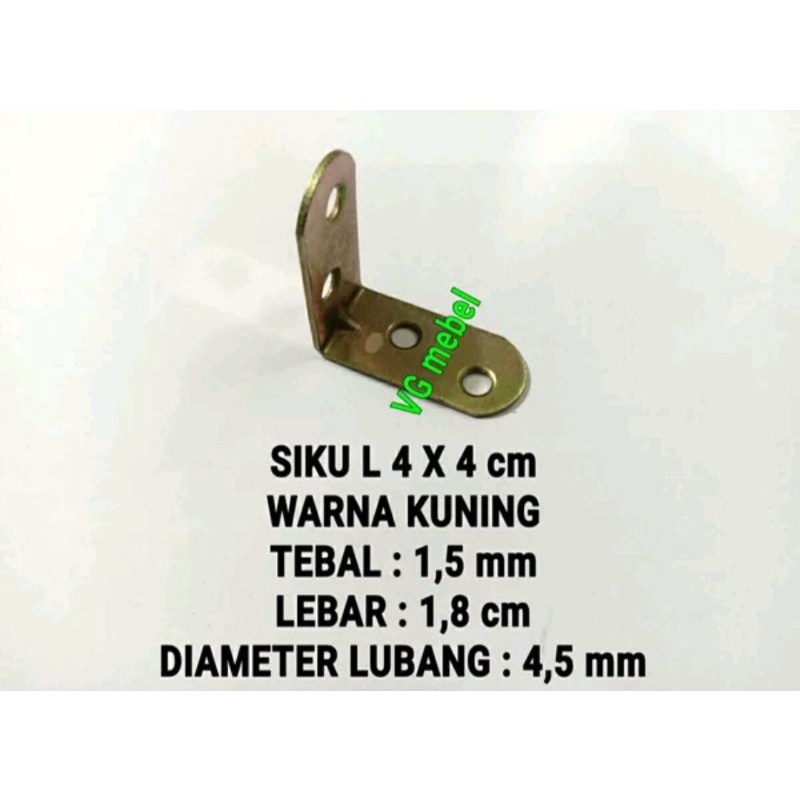 Jual Siku L KUNING 4 x 4 cm - Plat siku rak L 4x4cm...(harga perbiji ...