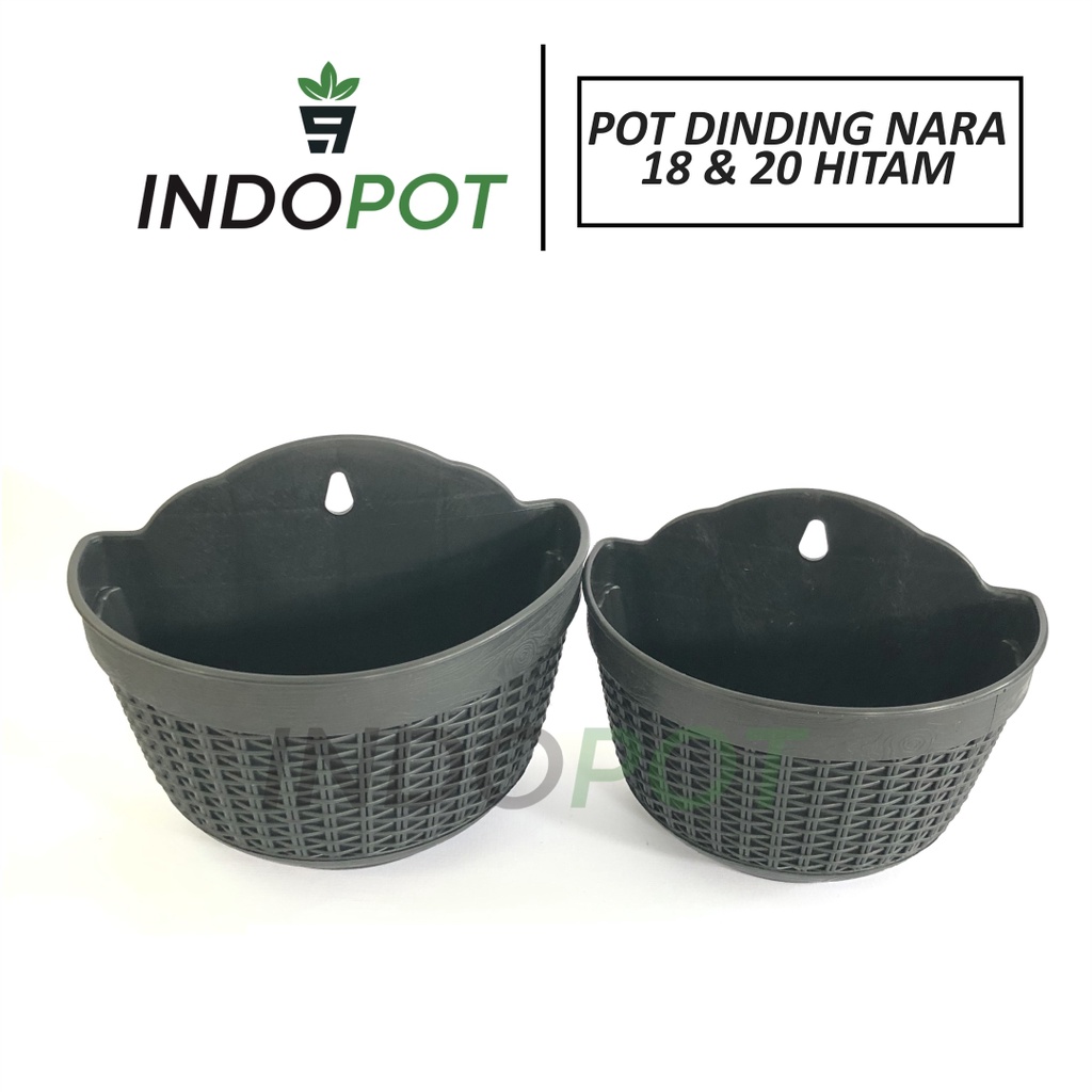 Jual Pot Dinding Tempel Anyam Nara CJP 18 dan 20 Hitam Vertical Garden ...