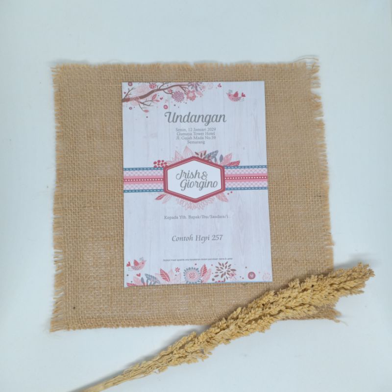 Jual Undangan Pernikahan Rustik Murah Kekinian Unik [Kode: HEPI 257 ...