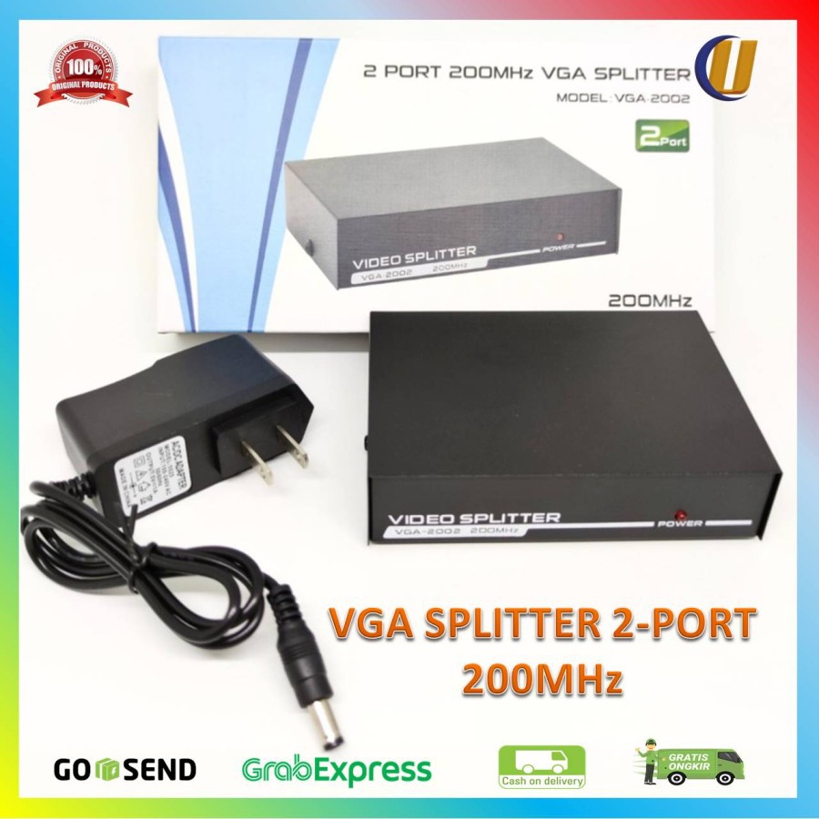 Jual VGA SPLITTER 200MHZ 2 PORT VGA SPLITTER VGA-2002 1920x1440 | Shopee Indonesia