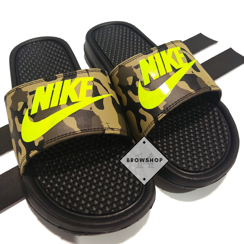 Jual Sandal nike benassi Army Stabilo swoosh premium untuk pria dan ...