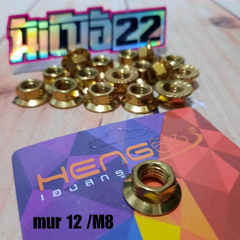 Jual mur 12 M8 probolt gold original Heng Thailand HARGA SATUAN ...